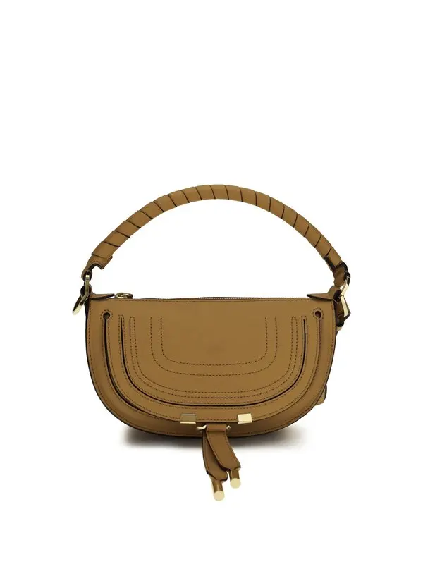 Chloé Marcie Mini Shoulder Bag In Smooth Calfskin - Brown