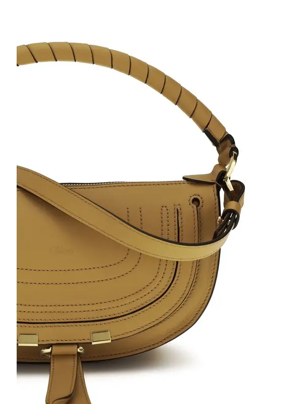 Chloé Marcie Mini Shoulder Bag In Smooth Calfskin - Brown