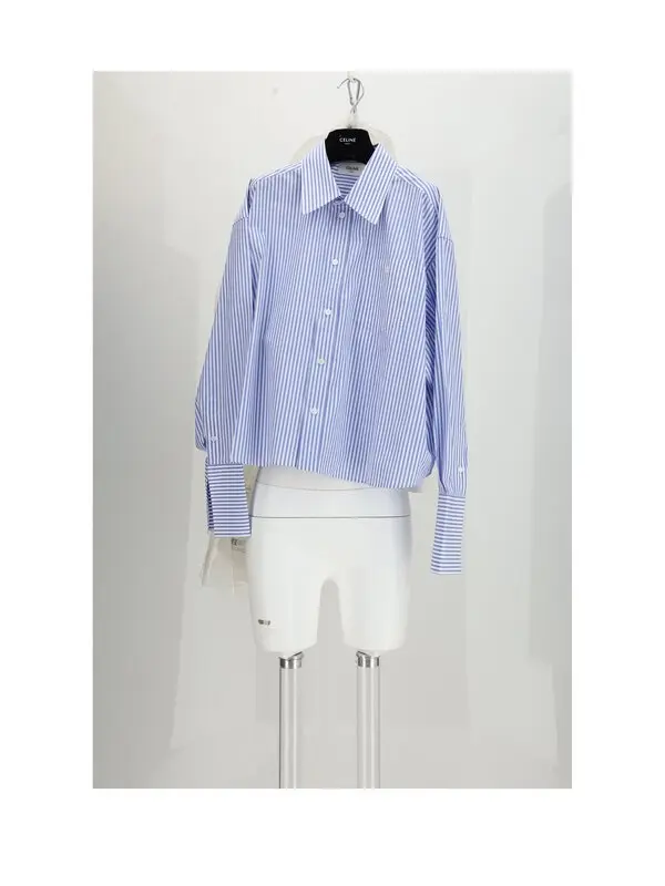 Celine Cropped Striped Shirt - Multicolor