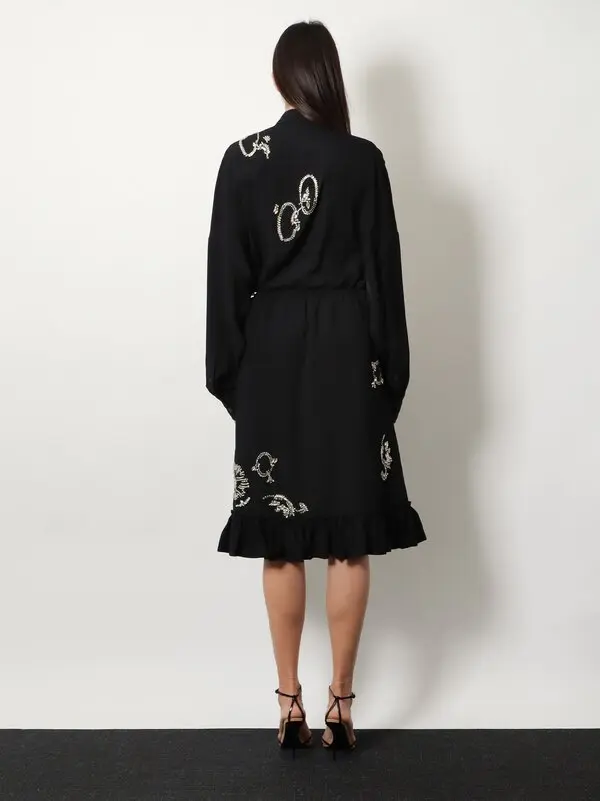 Dries Van Noten Rhinestone Embellished Midi Skirt