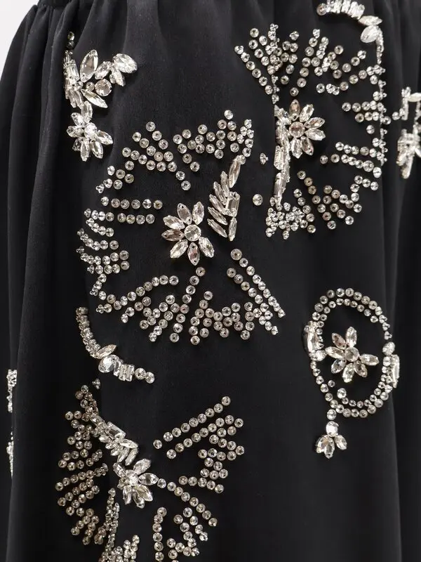 Dries Van Noten Rhinestone Embellished Midi Skirt