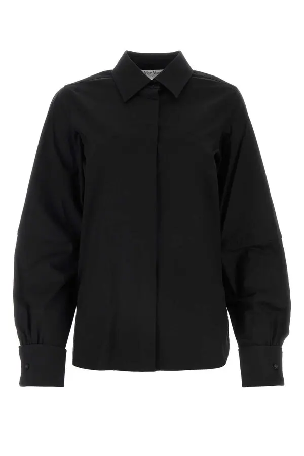 Max Mara Stretch Poplin Shirt - Black