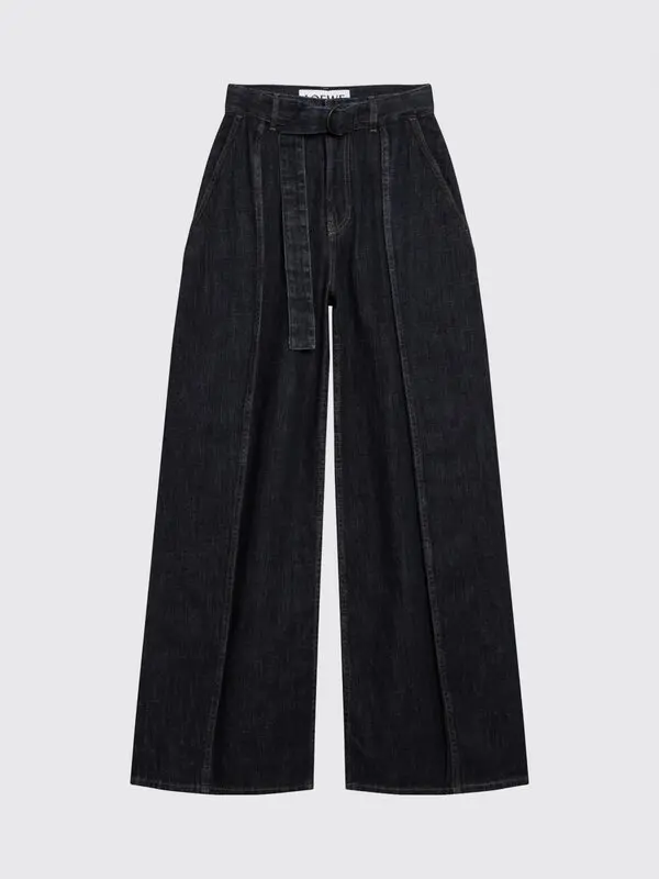 Loewe Wide Leg Jeans With Belted Waist