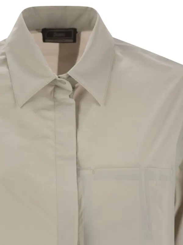 Herno Stretch Tech Shirt With Classic Collar