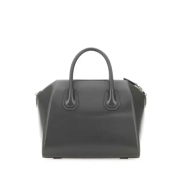 Givenchy Grey Leather Tote Bag With Silver Metal Finishing - Gray