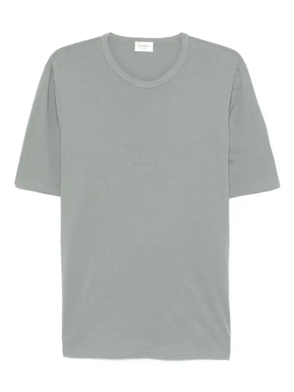 Saint Laurent Tonal Logo Embroidery Cotton T-shirt