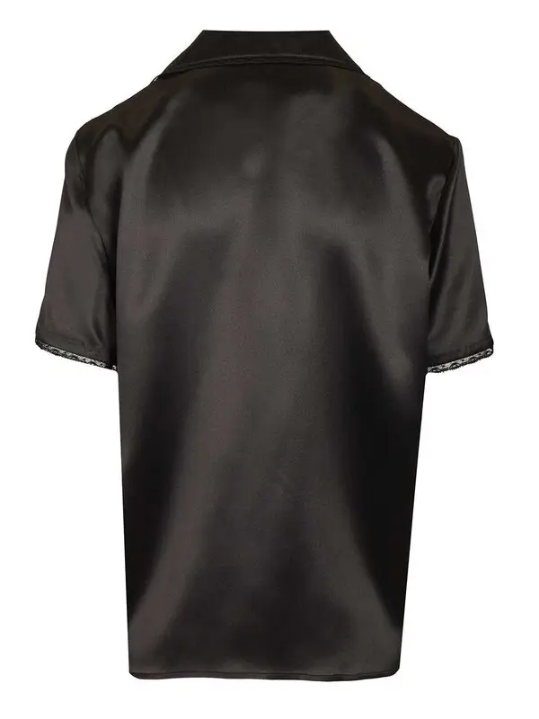 Saint Laurent Silk Satin Shirt With Lace Trim