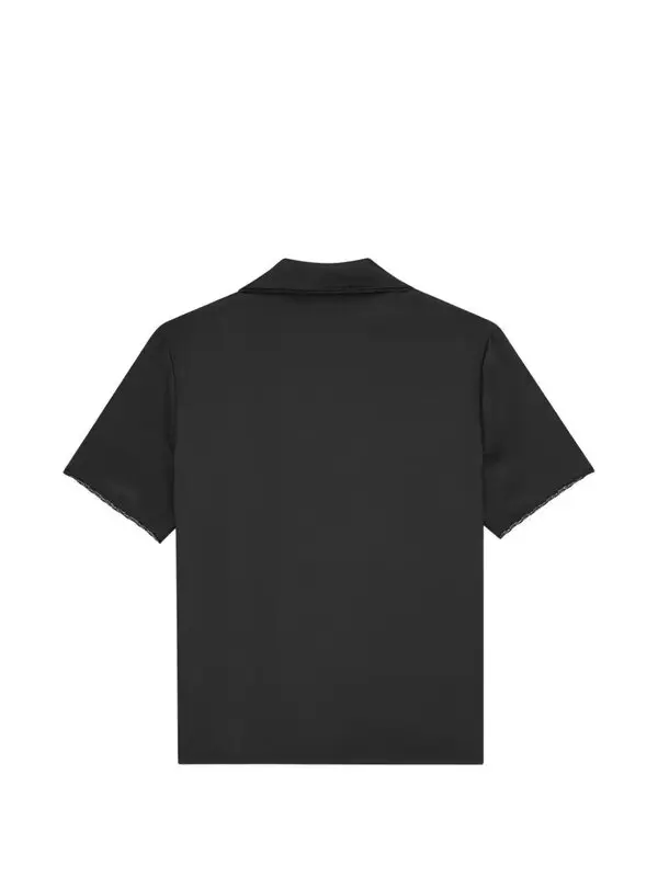 Saint Laurent Silk Satin Shirt With Lace Trim