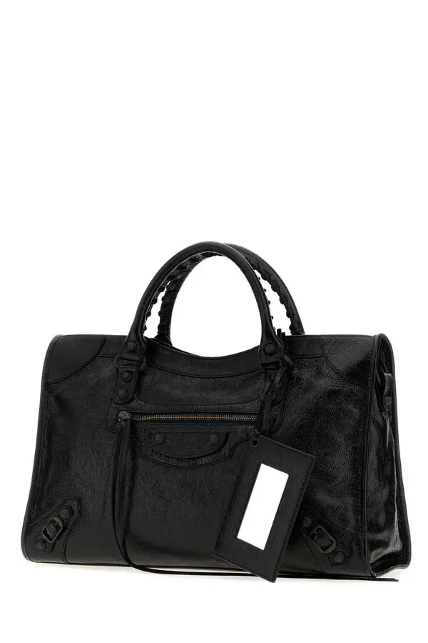 Balenciaga Leather Medium Le City Handbag - Black