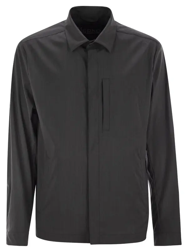 Herno Shirt-cut Jacket In Tech Wool - Multicolor