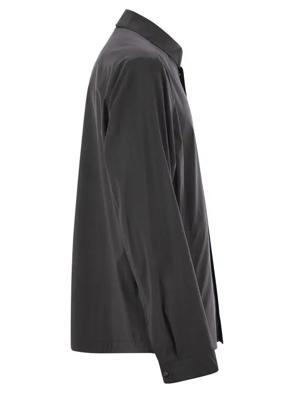 Herno Shirt-cut Jacket In Tech Wool - Multicolor
