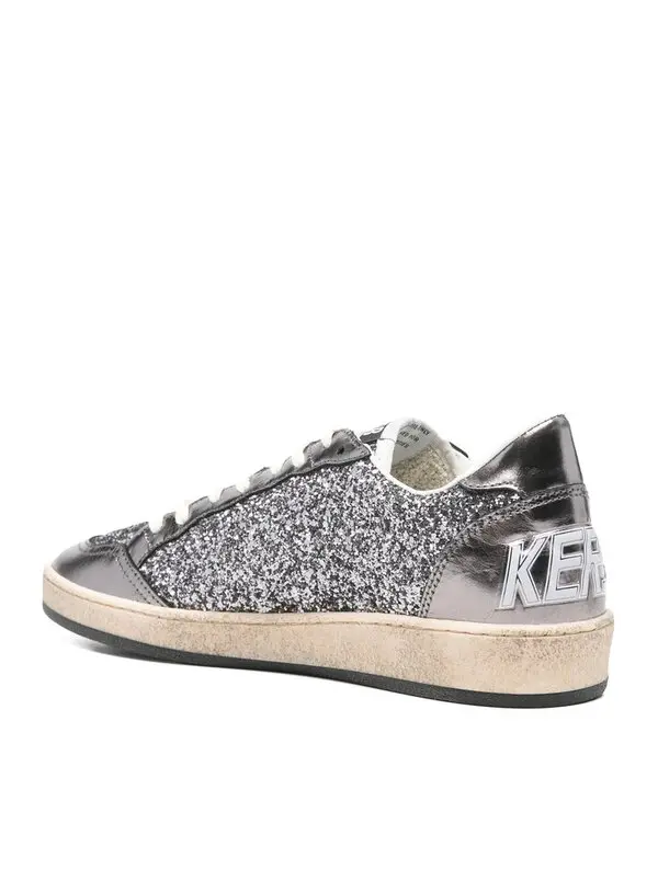 GOLDEN GOOSE Ballstar Sneakers In Laminated Leather And Glitter
