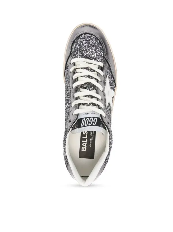 GOLDEN GOOSE Ballstar Sneakers In Laminated Leather And Glitter