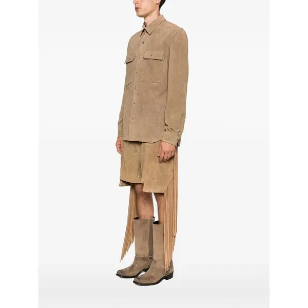 Rick Owens Suede Shirt Jacket With Press-stud Fastening