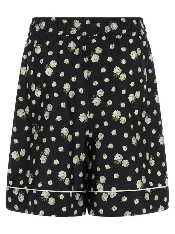 Dolce & Gabbana Fiorellini' Print Silk Twill Bermuda Shorts