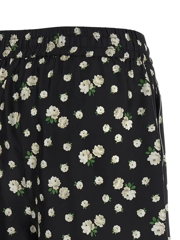 Dolce & Gabbana Fiorellini' Print Silk Twill Bermuda Shorts