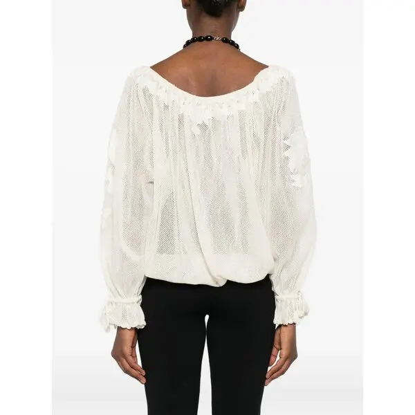 Isabel Marant Étoile Floral Appliqué Mesh Weave Blouse