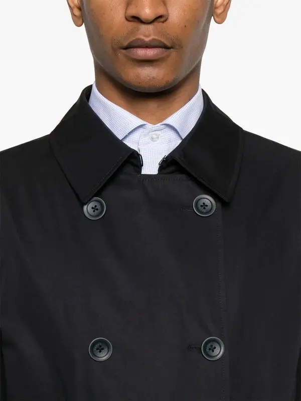 Herno Double-breasted Trench Coat - Blue