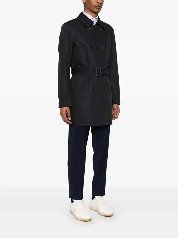 Herno Double-breasted Trench Coat - Blue