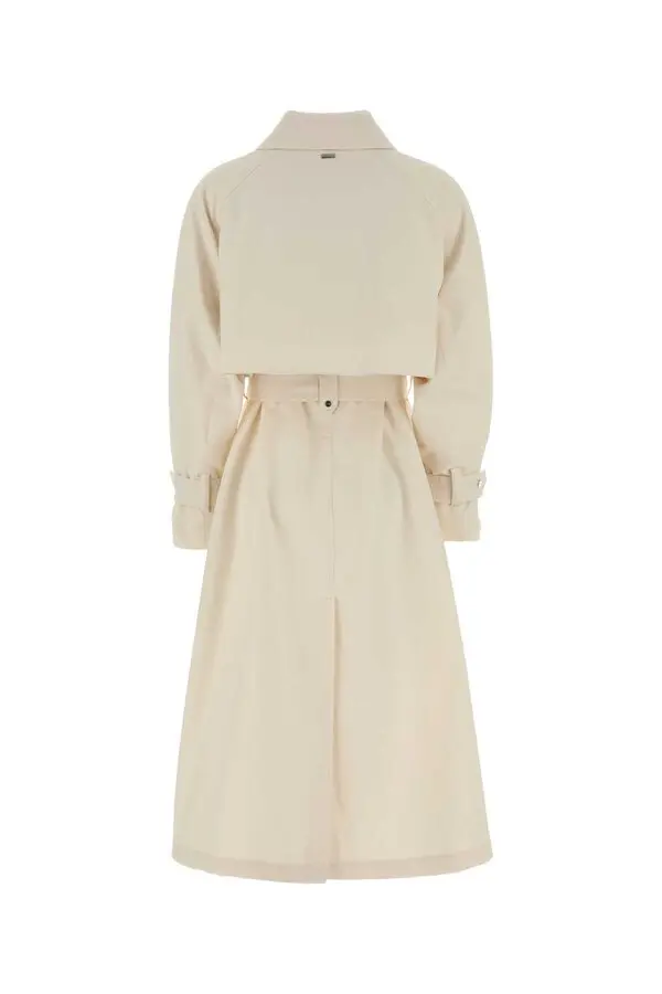 Herno Ivory Jersey Trench Coat - White