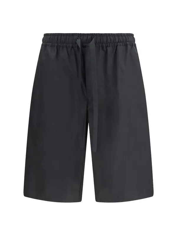Dolce & Gabbana Embroidered Emblem Drawstring Shorts - Black