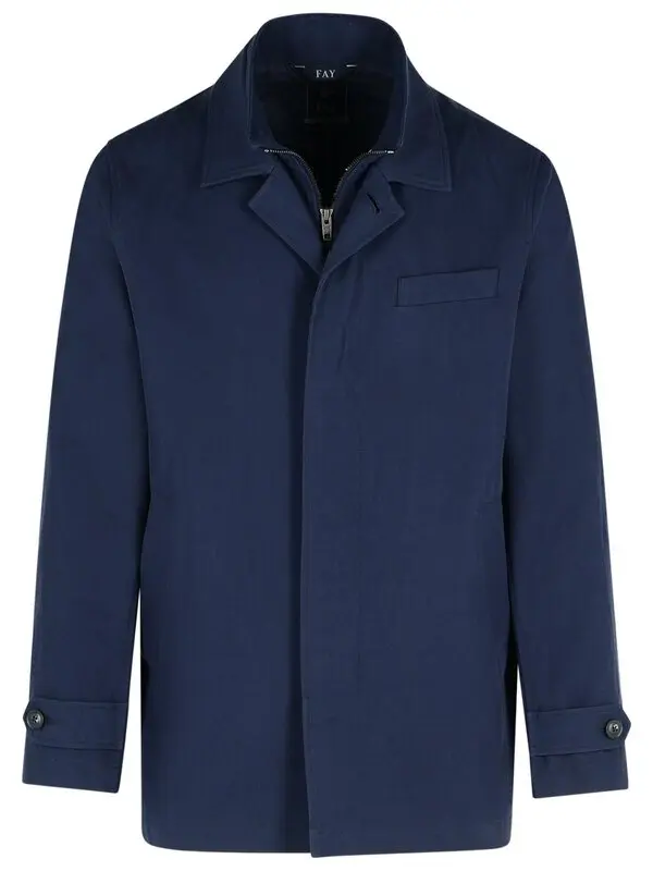 FAY Morning" Cotton Jacket With V-neckline And Double Zip Closure