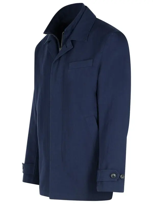 FAY Morning" Cotton Jacket With V-neckline And Double Zip Closure