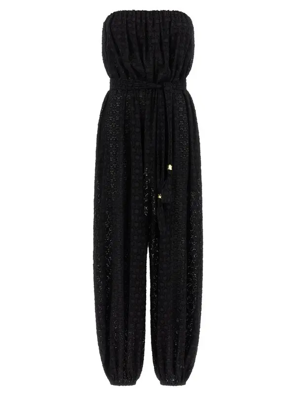 ERES Evening Jumpsuit With Wide Leg And Belt - Black