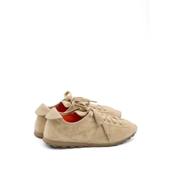 Jacquemus Suede Lace-up Almond Toe Boots - Cream