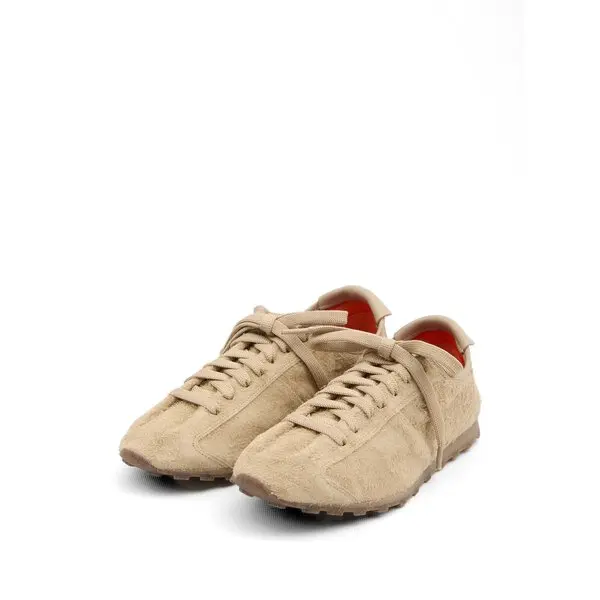 Jacquemus Suede Lace-up Almond Toe Boots - Cream