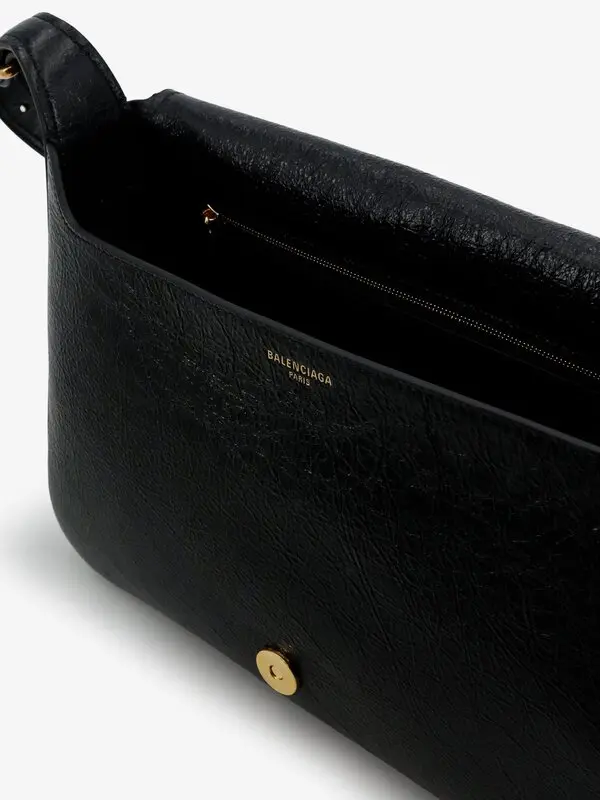Balenciaga Arena Leather Medium Shoulder Bag - Black
