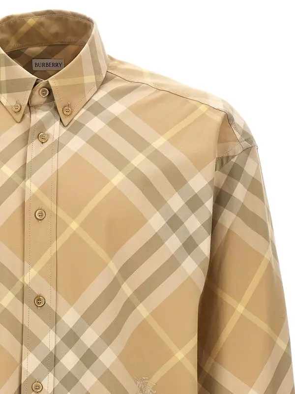 Burberry Check Shirt - Cream