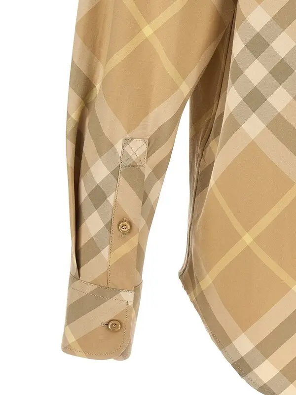 Burberry Check Shirt - Cream