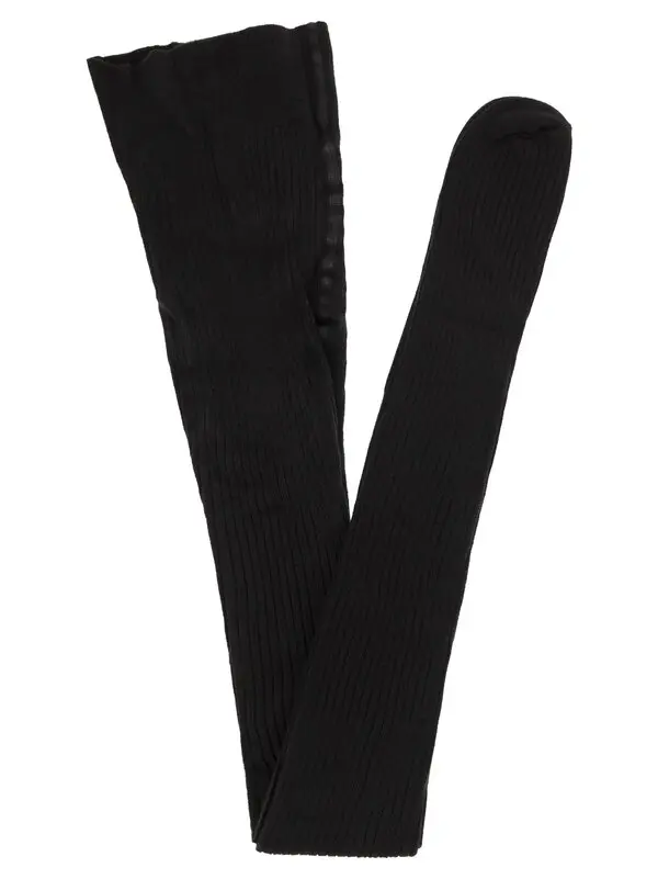 Max Mara Ribbed Cotton Tights - Black