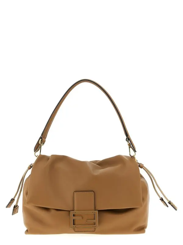 Fendi Mamma Baguette' Large Shoulder Bag - Cream