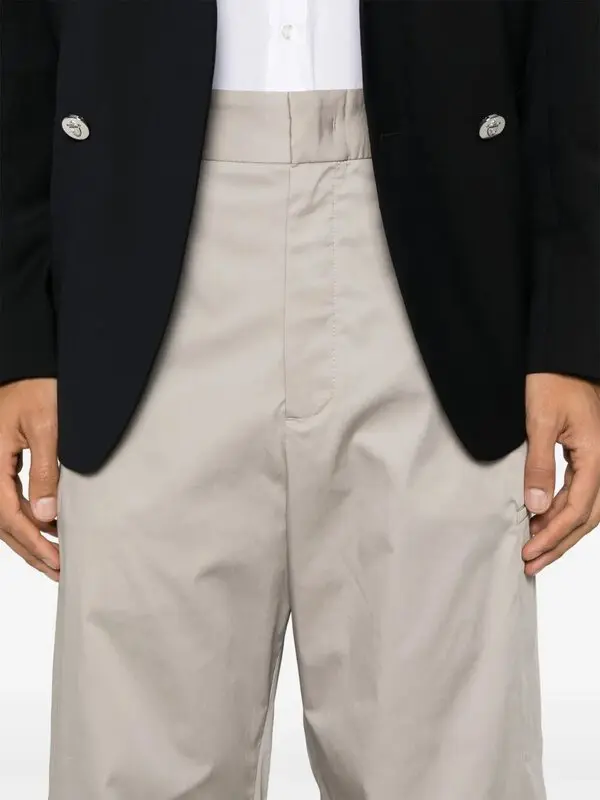 Fendi Straight-cut Cargo Cotton Trousers - Gray