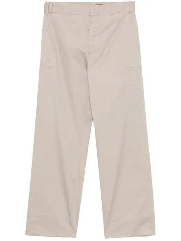 Fendi Straight-cut Cargo Cotton Trousers - Gray