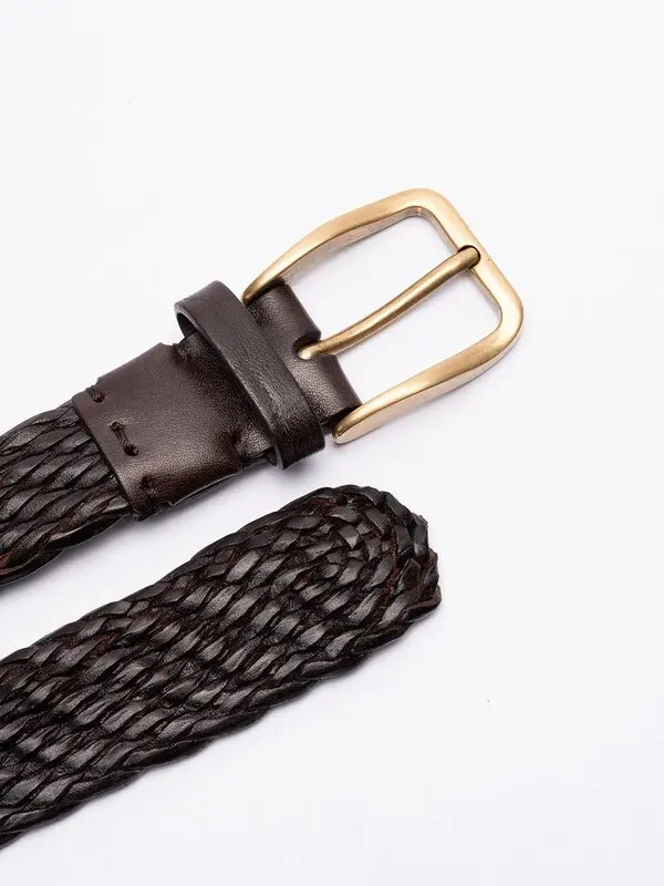 Brunello Cucinelli Woven Calfskin Belt