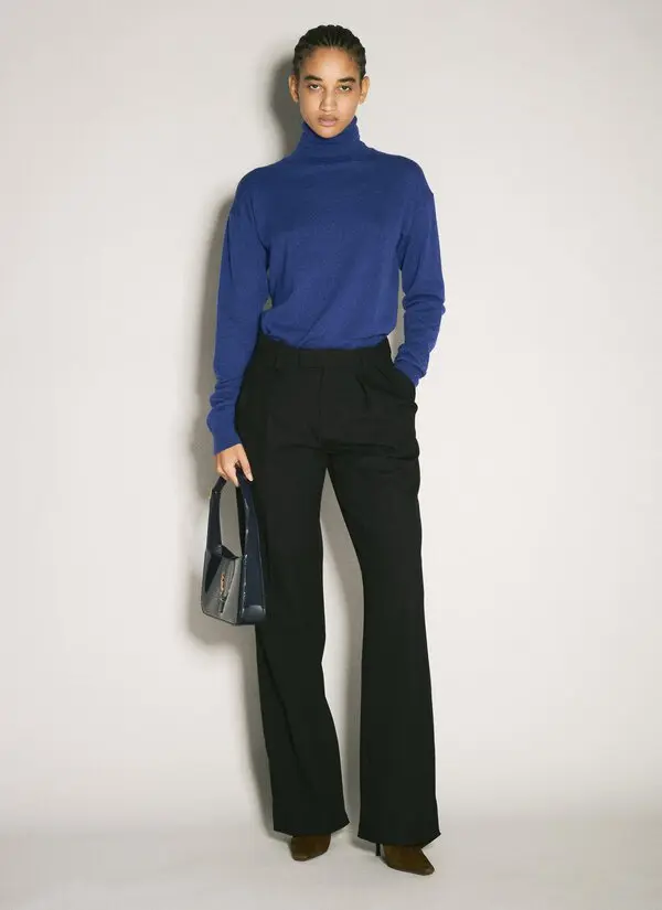 Saint Laurent Cashmere Turtleneck Garter Sweater