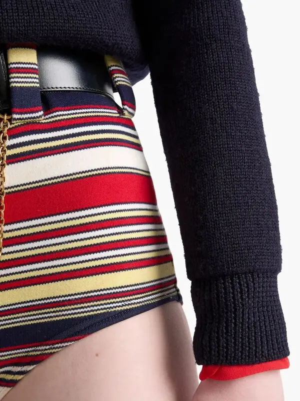 Prada Cotton Boat Neck Sweater With Cutouts - Blue