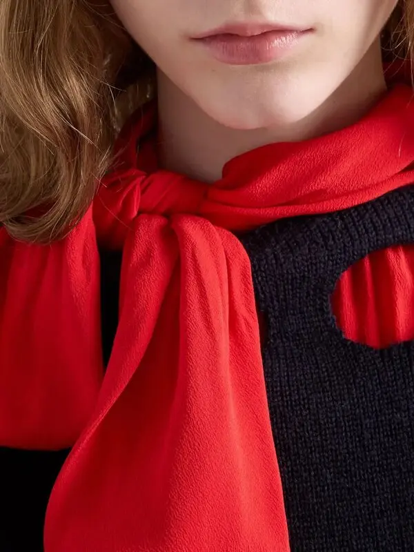 Prada Cotton Boat Neck Sweater With Cutouts - Blue