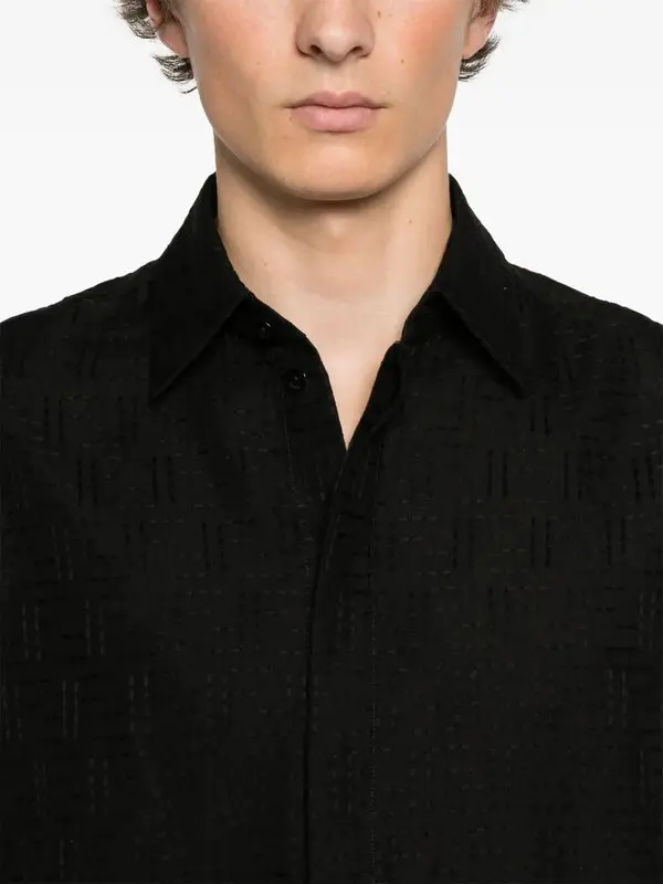Fendi Linen Ff Jacquard Oversize Shirt - Black