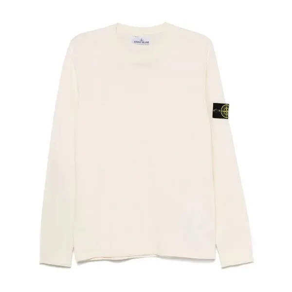 Stone Island Crew Neck Long Sleeve Jumper - Cream