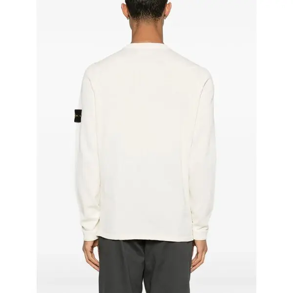 Stone Island Crew Neck Long Sleeve Jumper - Cream