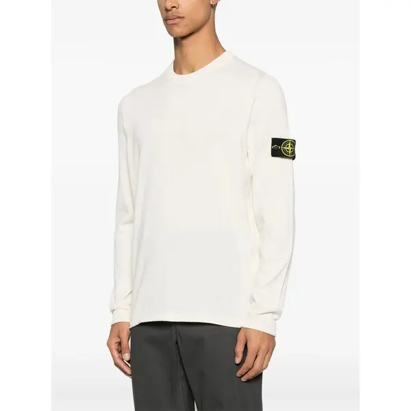 Stone Island Crew Neck Long Sleeve Jumper - Cream