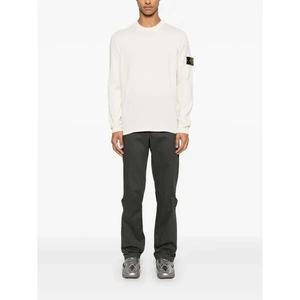 Stone Island Crew Neck Long Sleeve Jumper - Cream