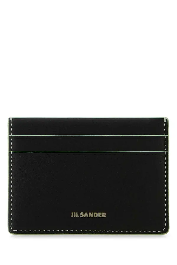 JIL SANDER Leather Card Holder - Black
