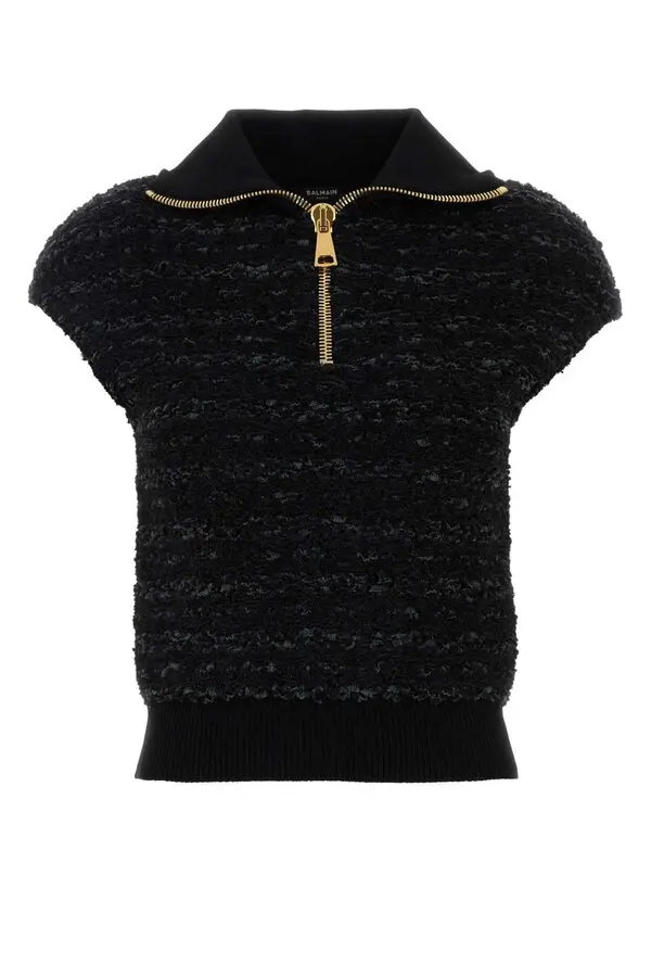 Balmain Melange Boucle Vest