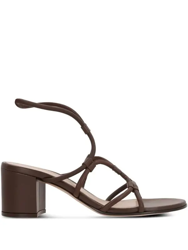GIANVITO ROSSI Multi-way Strap Heeled Sandals - Brown