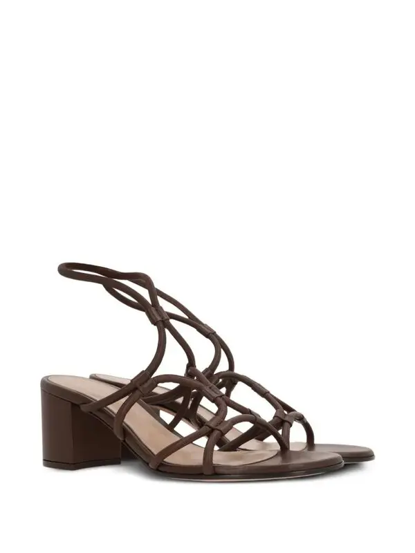 GIANVITO ROSSI Multi-way Strap Heeled Sandals - Brown
